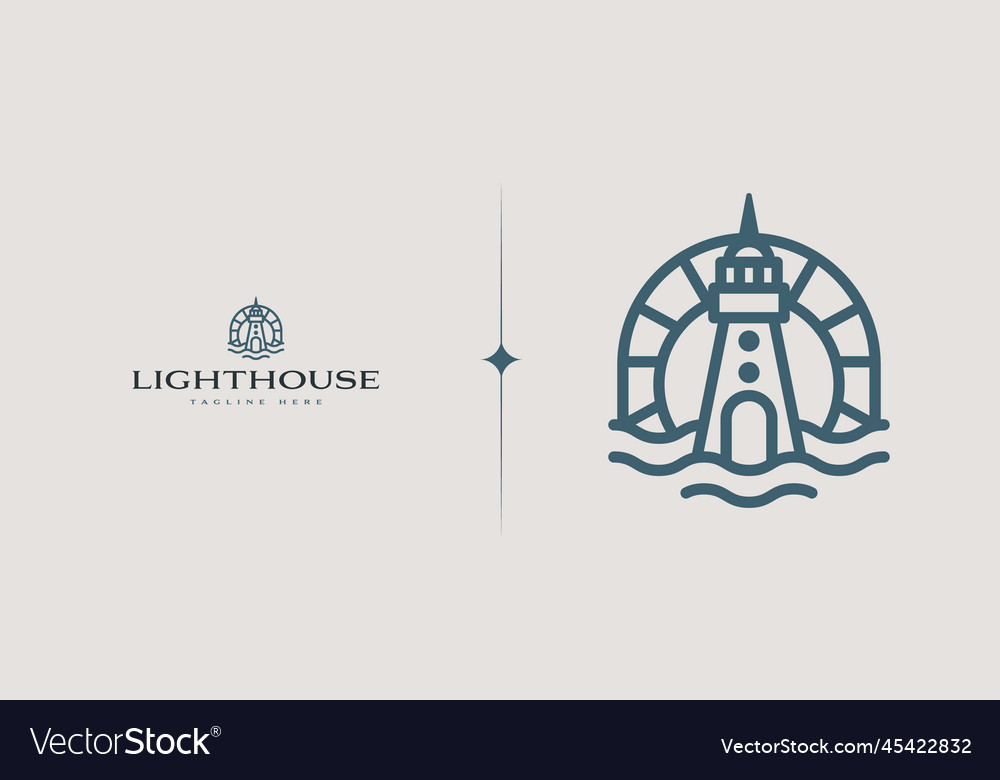 Lighthouse logo template universal creative Vector Image