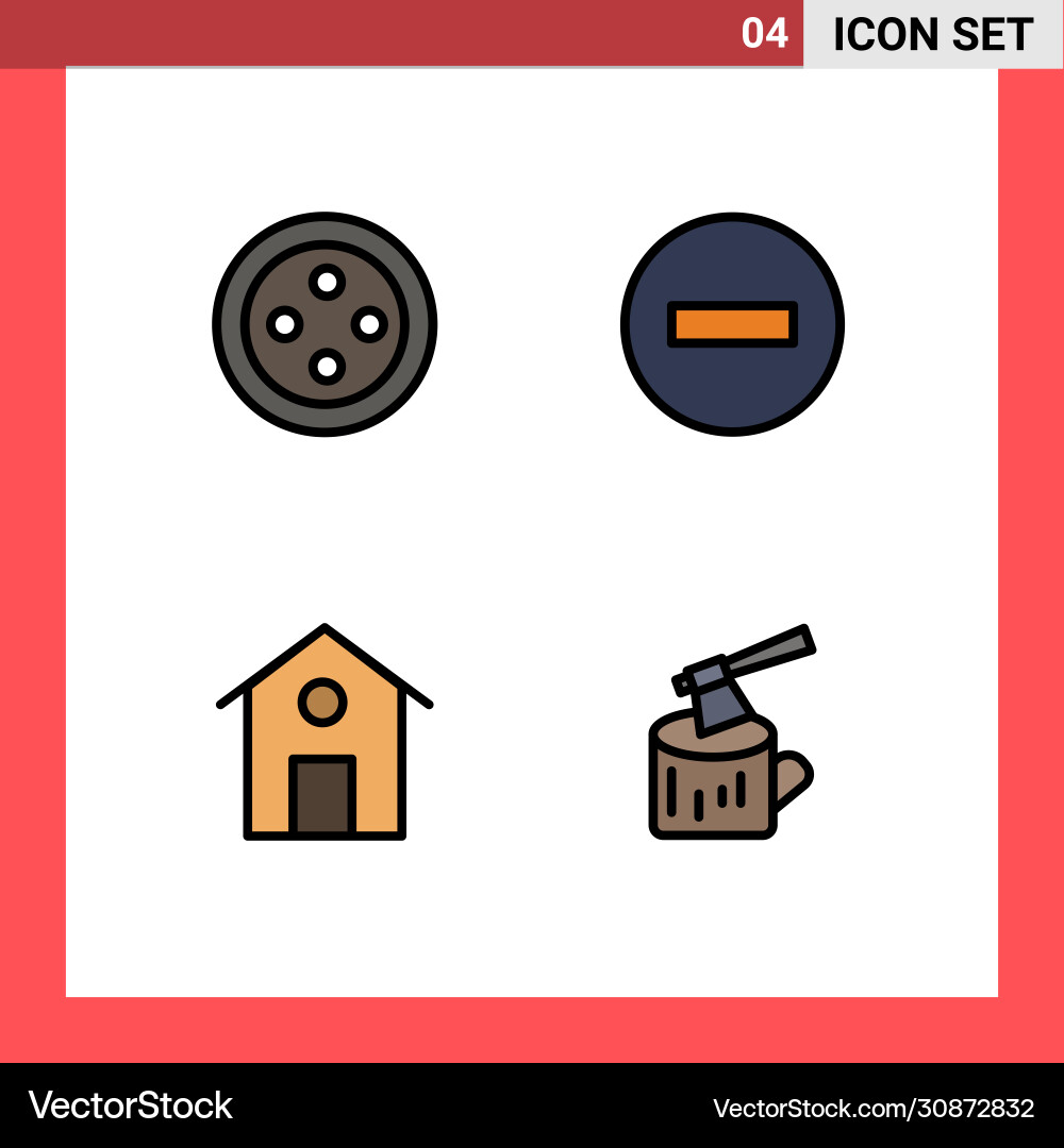 Modern set 4 filledline flat colors pictograph Vector Image