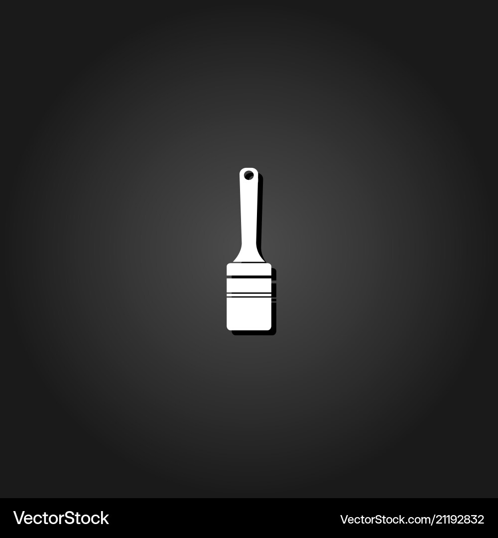 Renovation instrument brush whitewash icon flat Vector Image