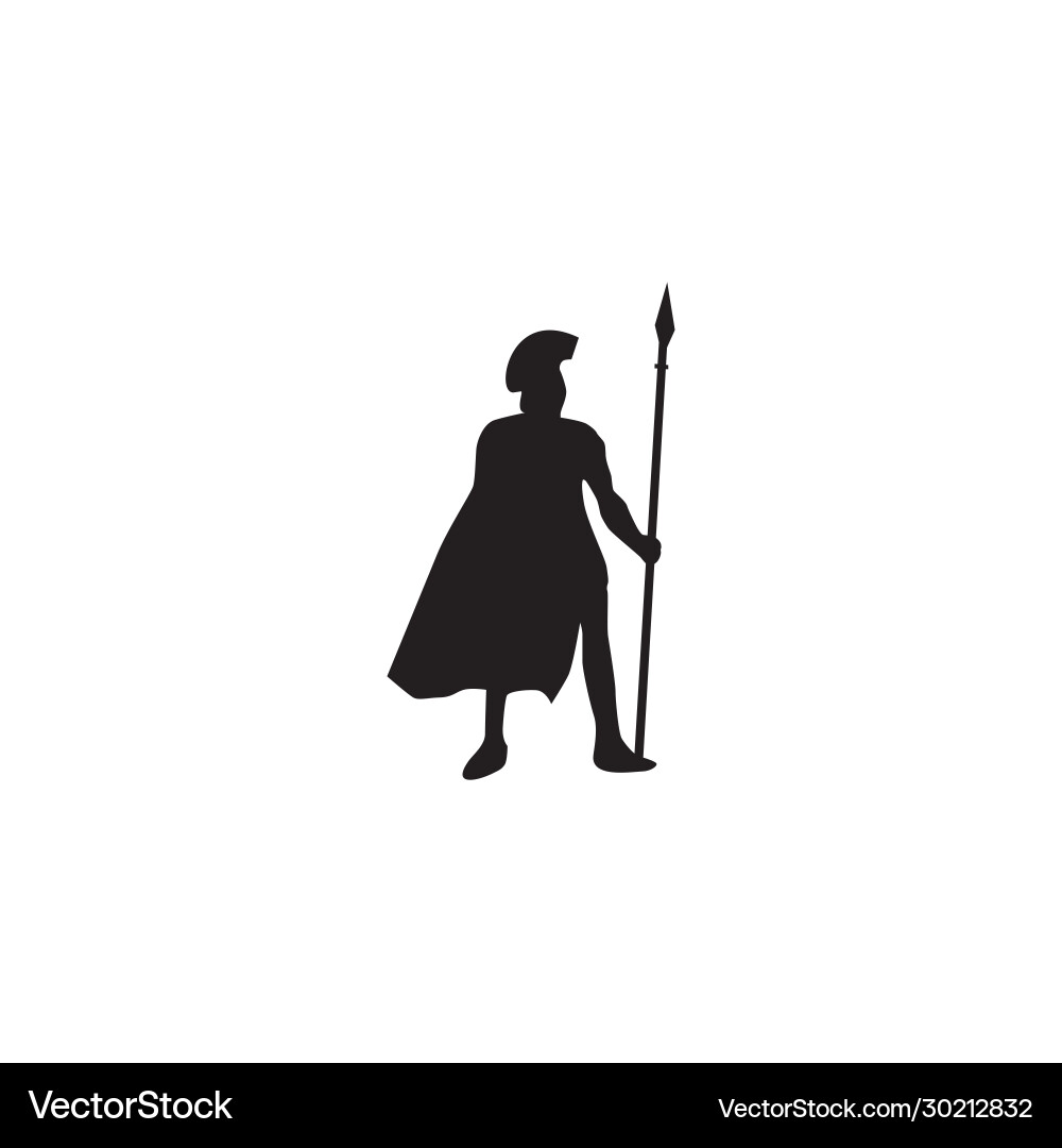 Spartan man with his spear icon logo design Vector Image
