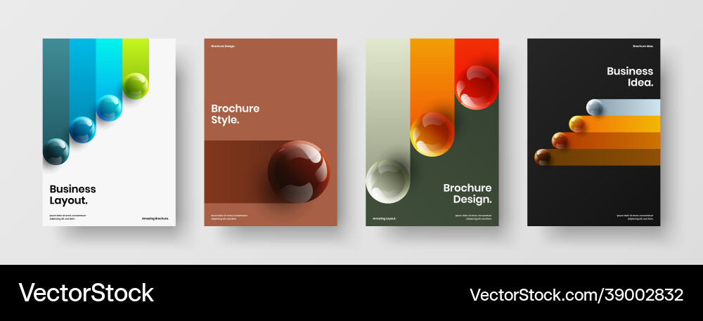Trendy magazine cover a4 design set unique Vector Image