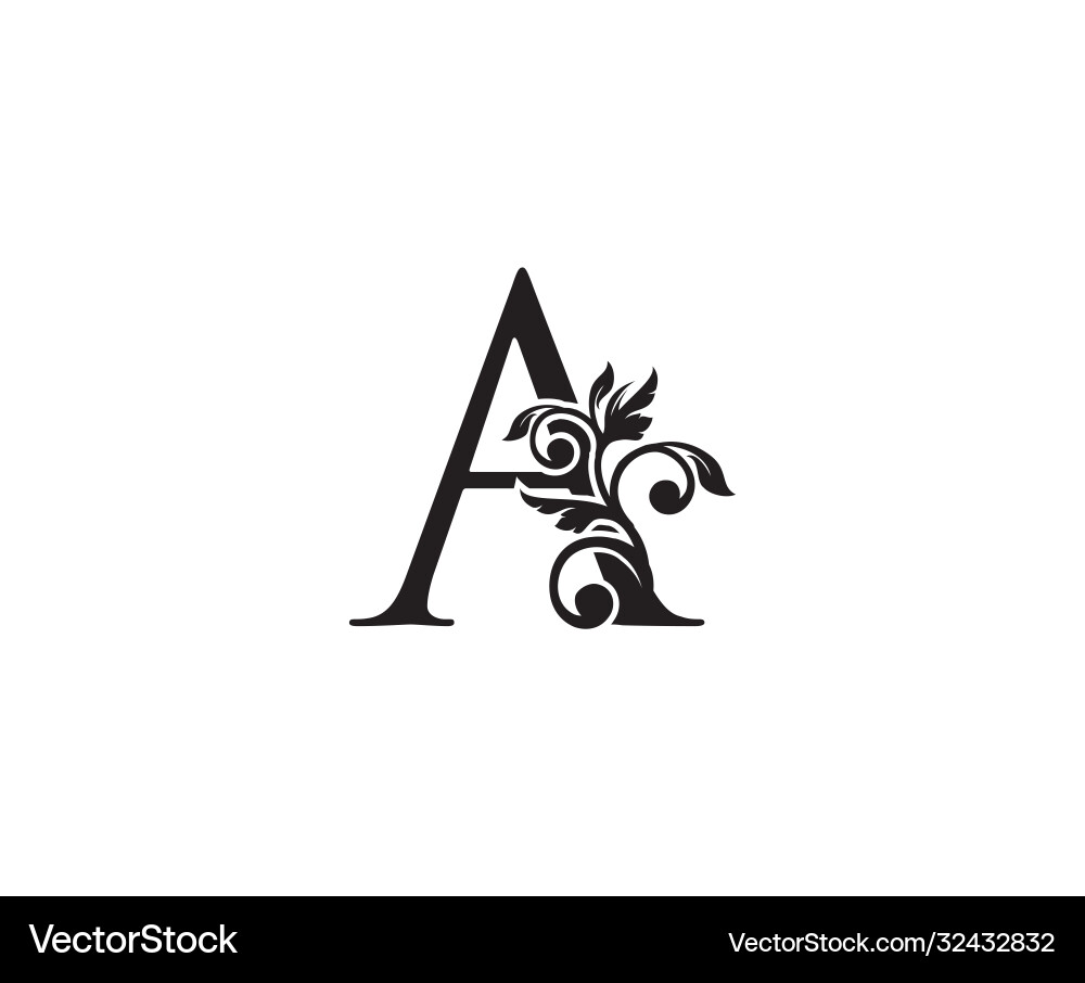 Vintage letter a logo classic design Royalty Free Vector