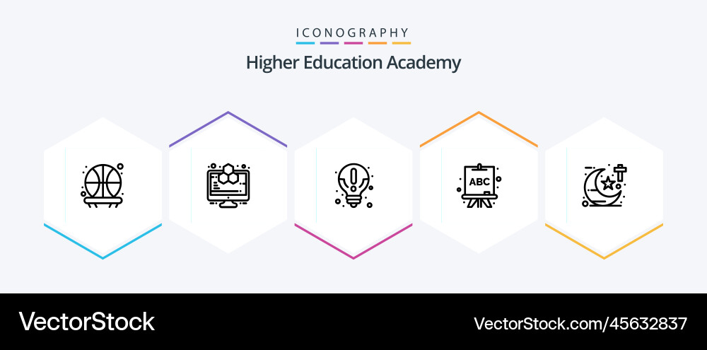 Academy 25 line icon pack including theology Vector Image