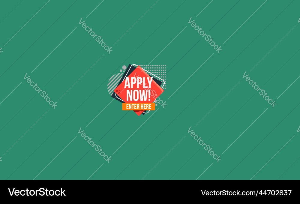 Apply now button flat design Royalty Free Vector Image