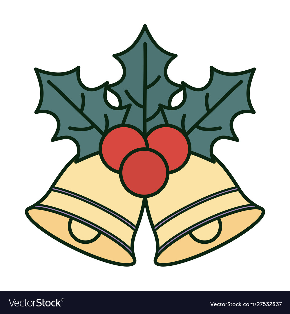 Bells With Holly Berry Celebration Merry Christmas