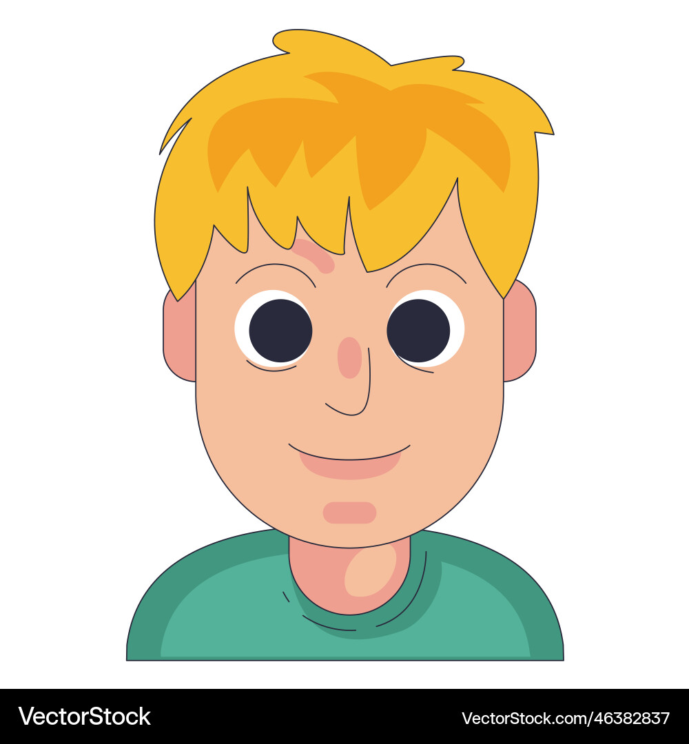 Big eyes light hair naive face Royalty Free Vector Image