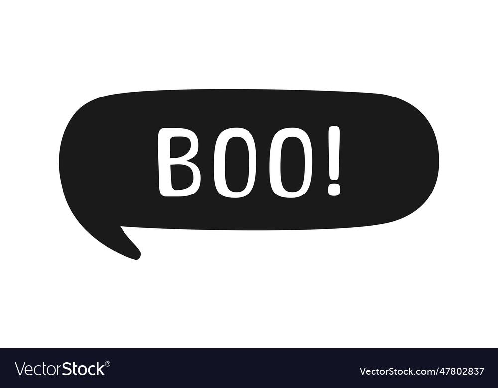 Boo text in speech bubble silhouette design Vector Image