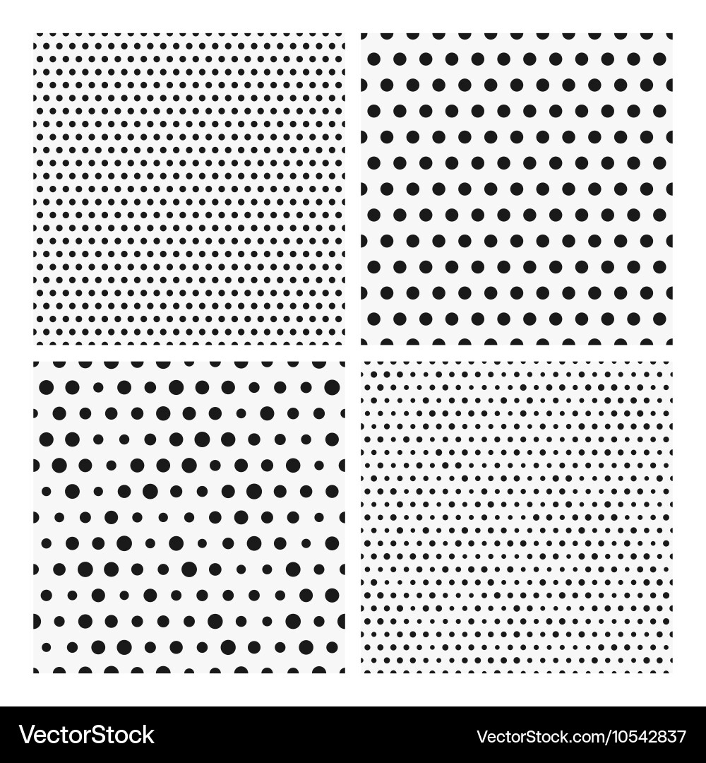 Collection of seamless repeating black dots Vector Image