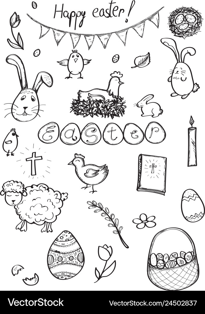 Easter pack Royalty Free Vector Image - VectorStock
