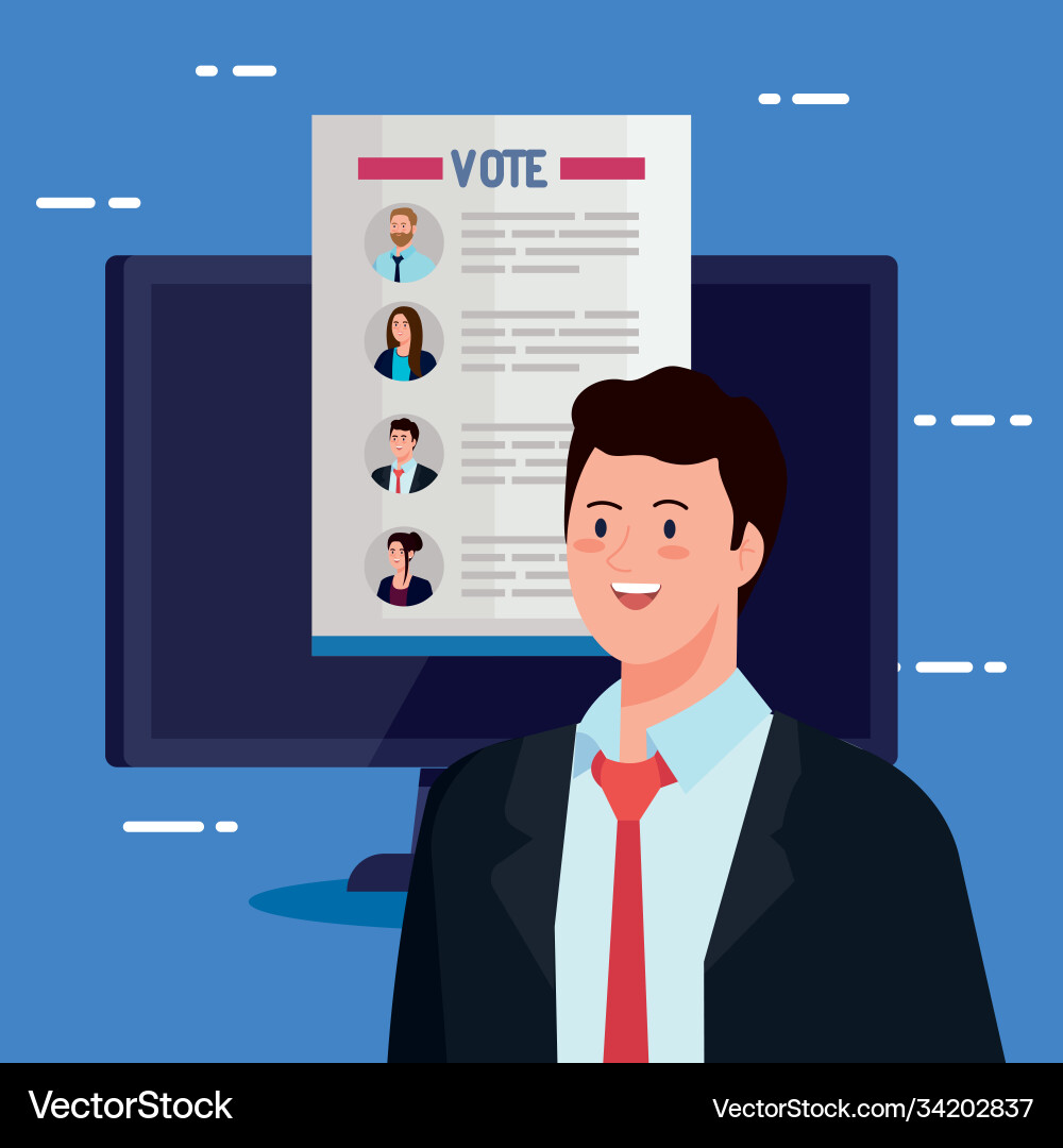 Election day vote presidents paper on computer Vector Image