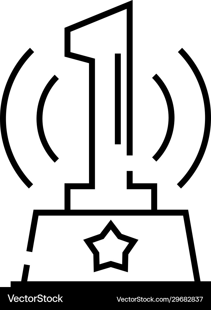 First place line icon concept sign outline Vector Image