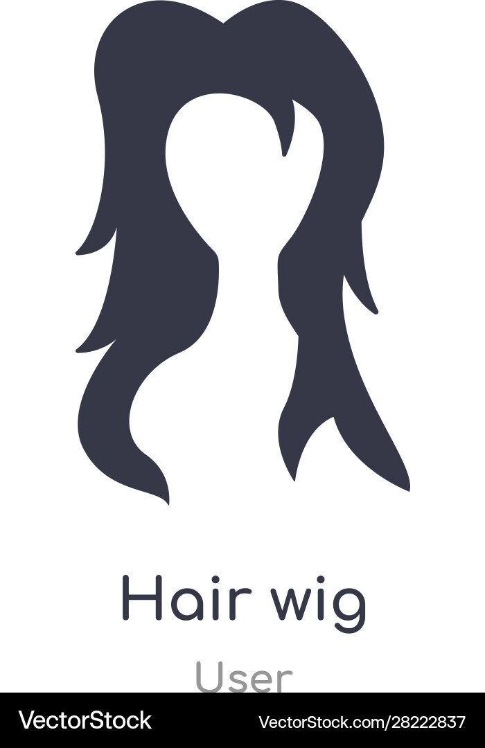 Hair wig icon isolated from user Royalty Free Vector Image