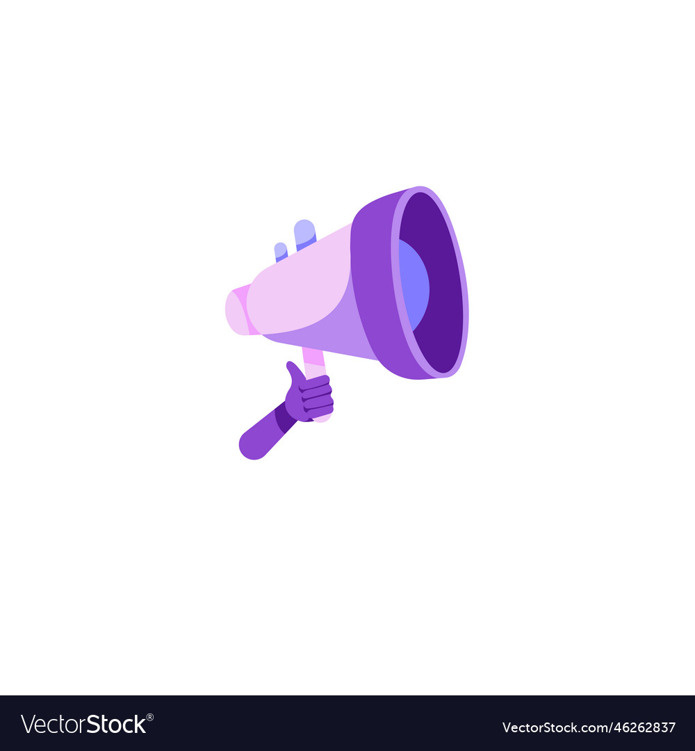 Hand holding a megaphones drawing making loud new Vector Image