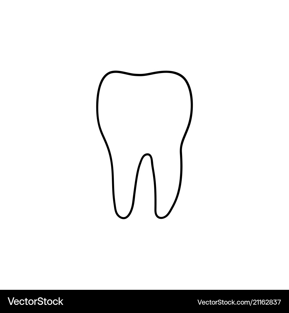Healthy tooth hand drawn outline doodle icon Vector Image