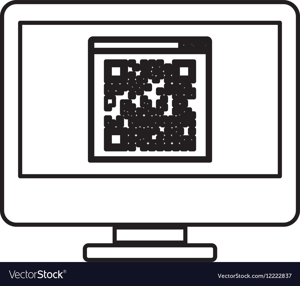 Isolated qr code and computer design Royalty Free Vector