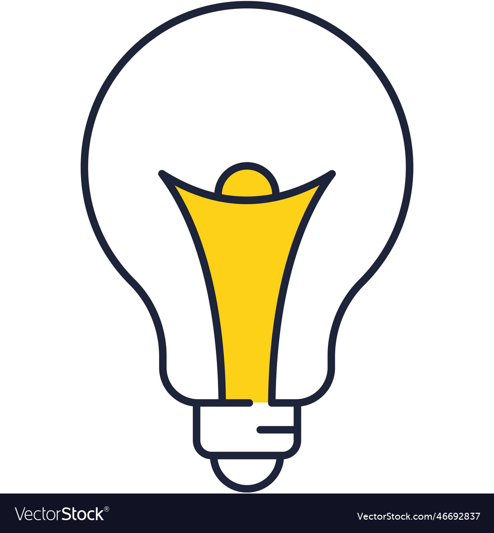 Lamp icon idea solution graphic light bulb Vector Image