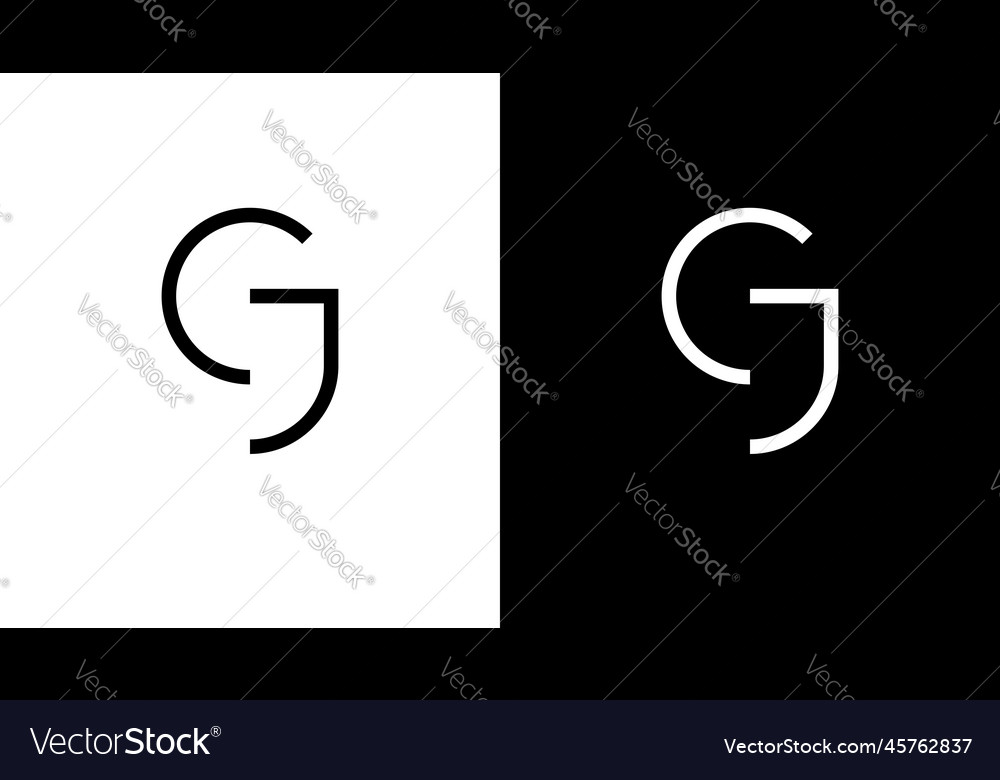 Letter gj logo monogram gj initial Royalty Free Vector Image