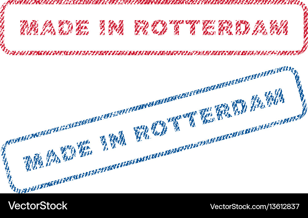 Made in rotterdam textile stamps Royalty Free Vector Image