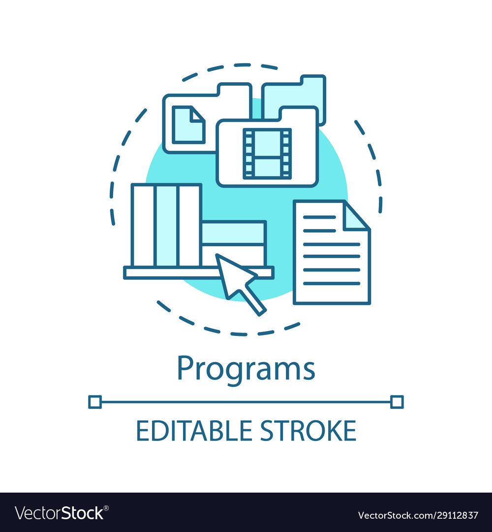 Programs concept icon Royalty Free Vector Image