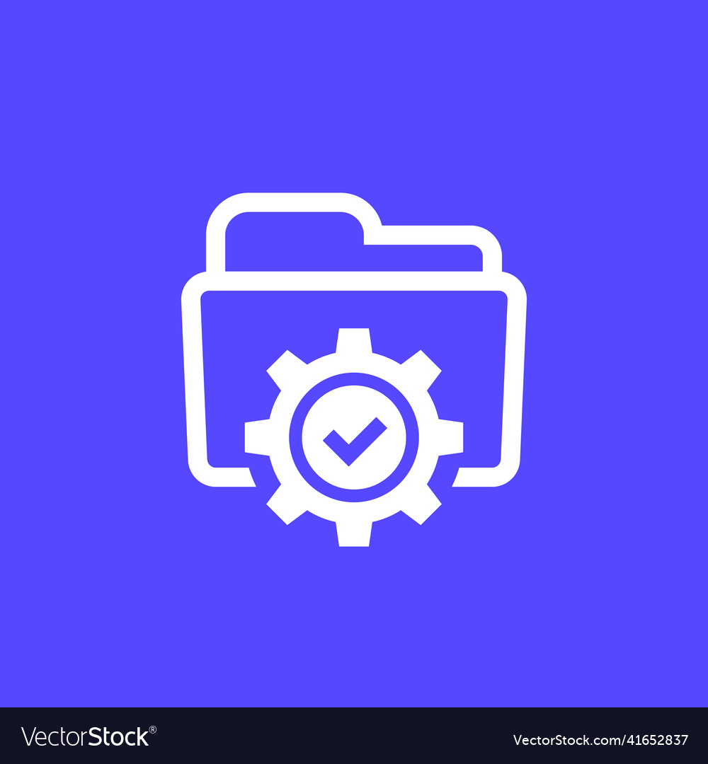 Project management icon with a folder Royalty Free Vector