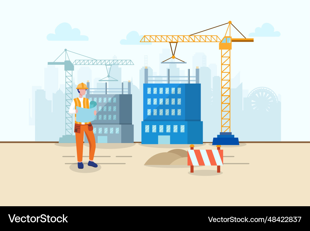 Real estate and construction concept on white Vector Image