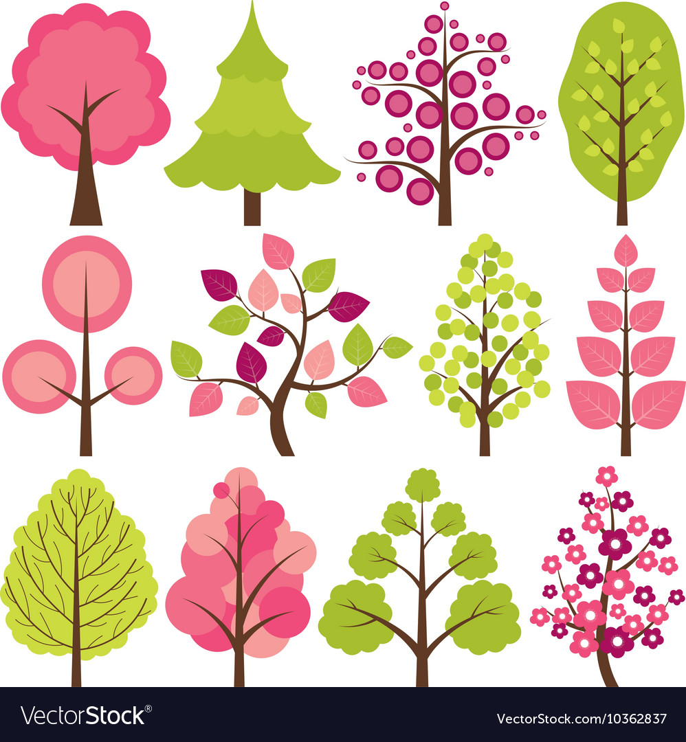 Spring trees Royalty Free Vector Image - VectorStock
