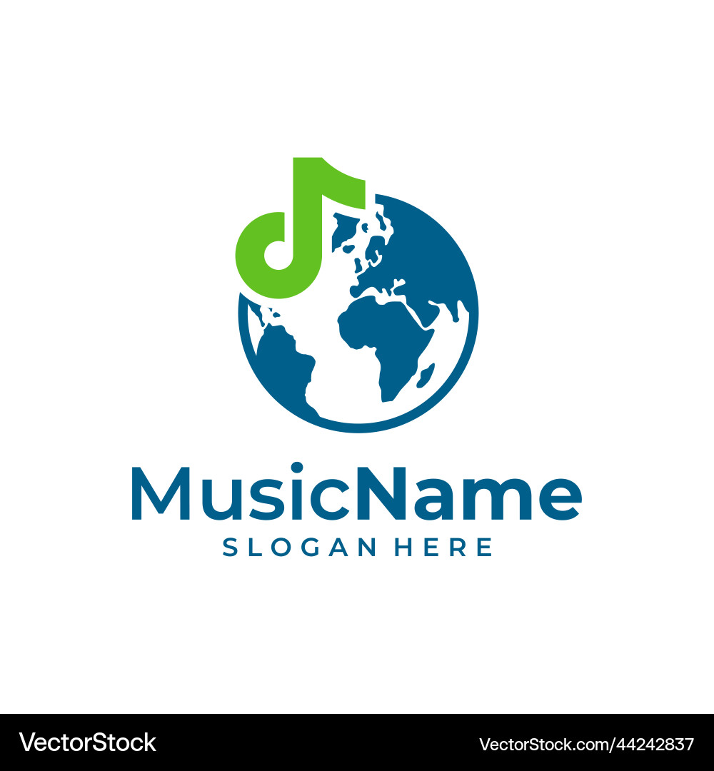 World music logo template design emblem Royalty Free Vector