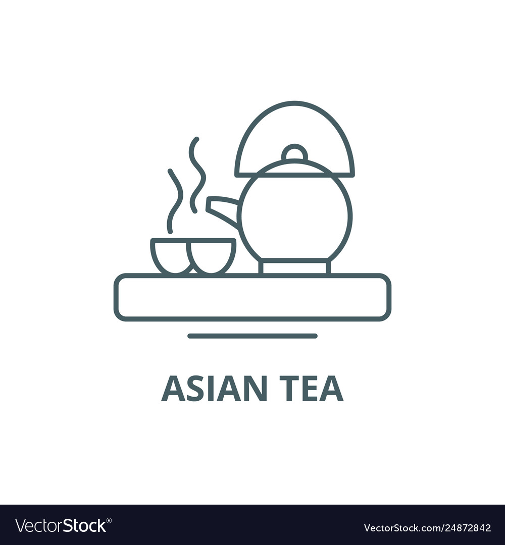 Asian tea line icon outline Royalty Free Vector Image