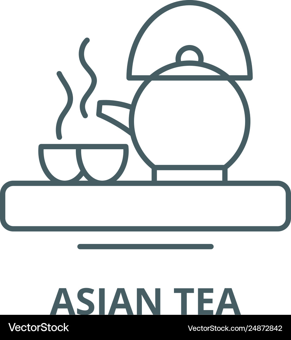 Asian tea line icon tea outline Royalty Free Vector Image