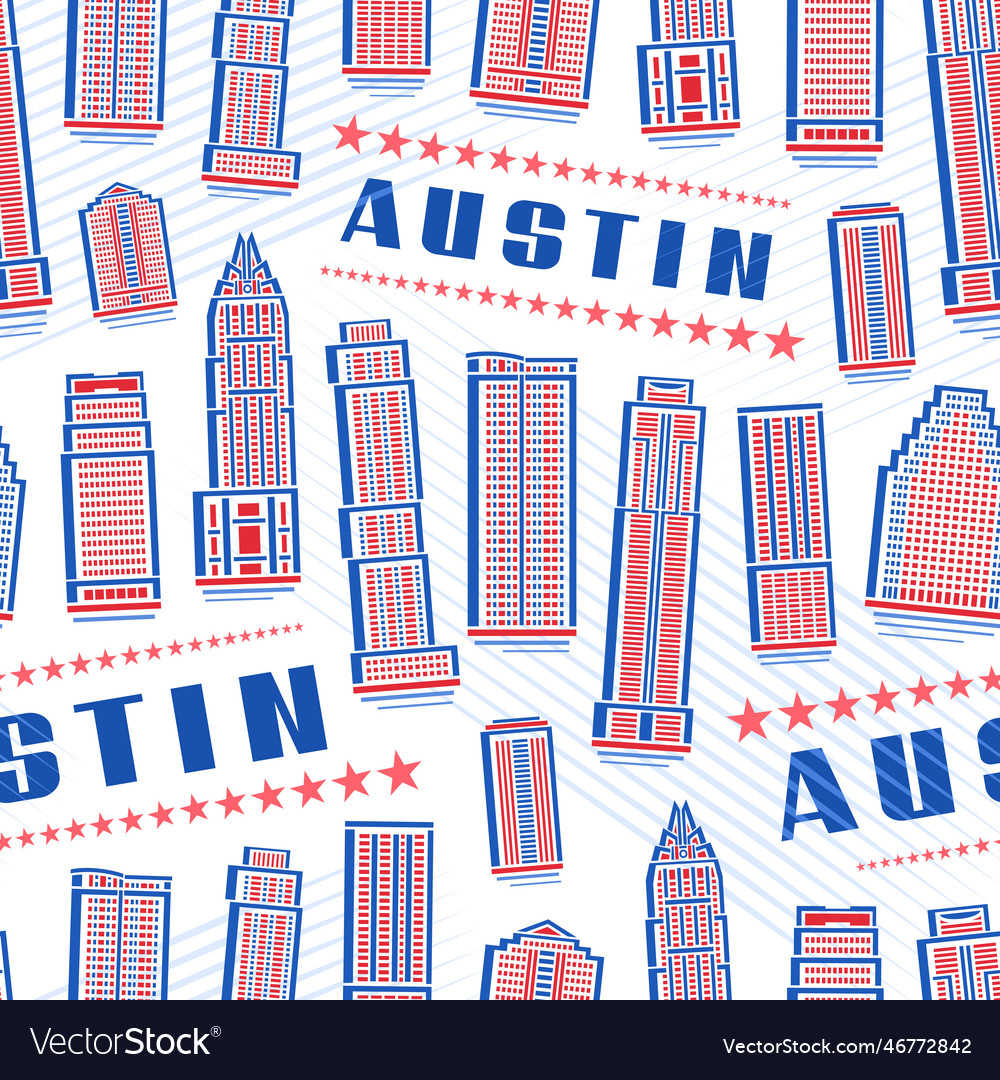 Austin seamless pattern Royalty Free Vector Image