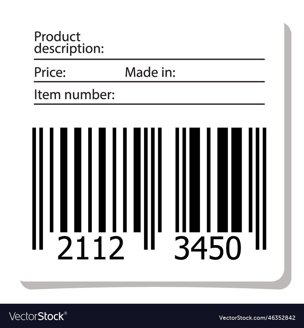 Barcode with info label Royalty Free Vector Image