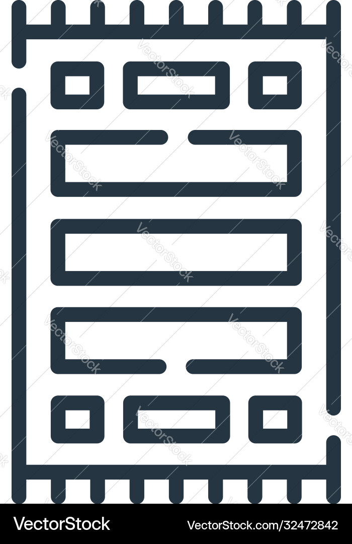 Carpet icon isolated on white background outline Vector Image