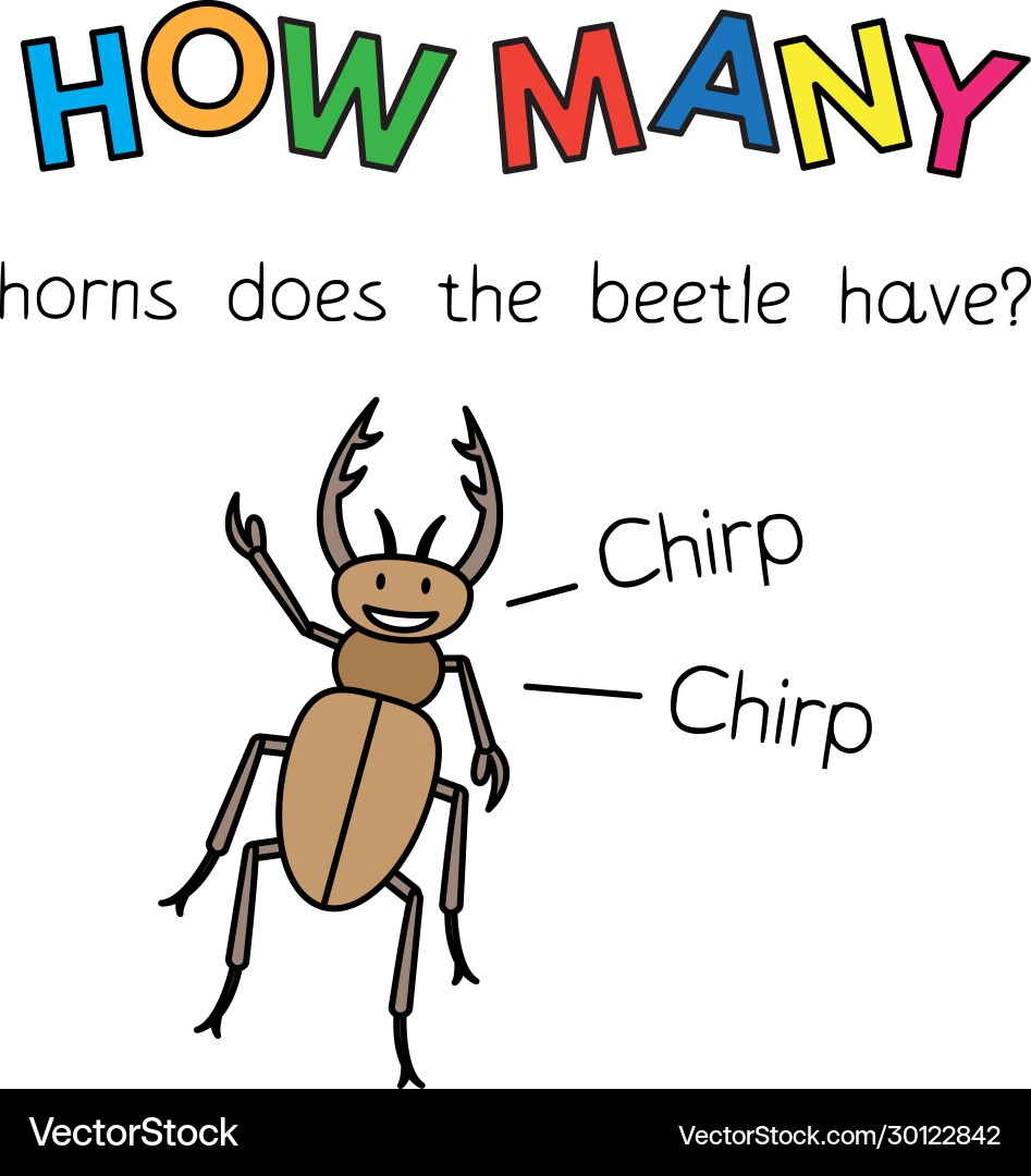 Cartoon beetle counting game for kids Royalty Free Vector