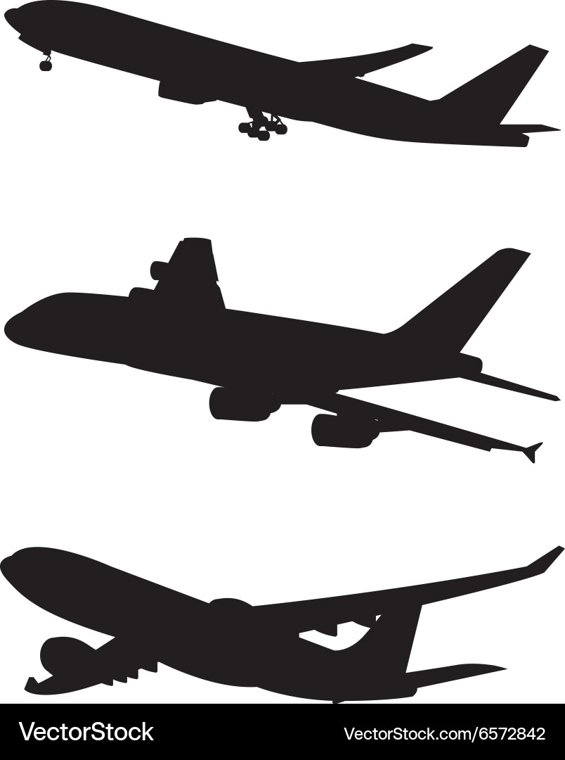 Commercial Aircraft symbol shadow 1 Royalty Free Vector