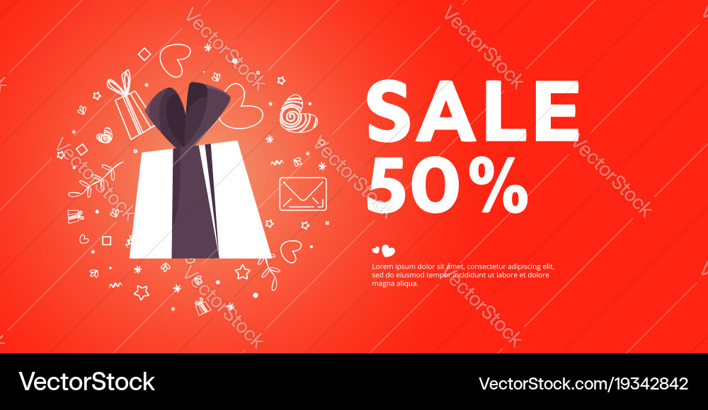 Creative flyer with text happy valentines day Vector Image