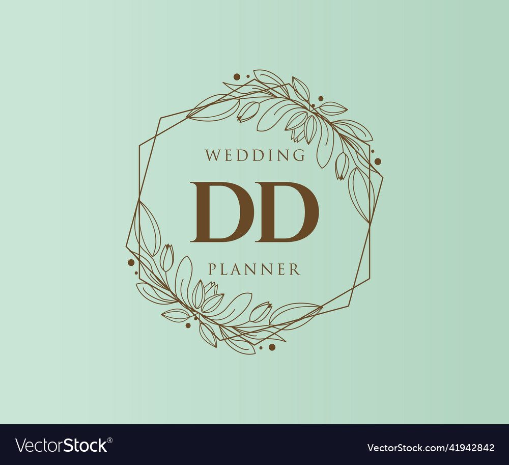 Dd initials letter wedding monogram logos Vector Image