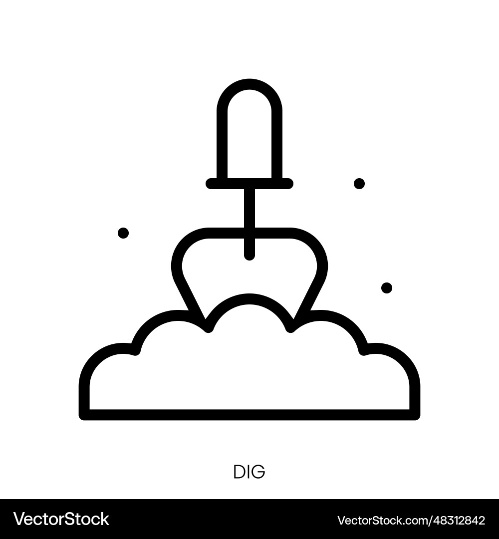 Dig icon line art style design isolated on white Vector Image