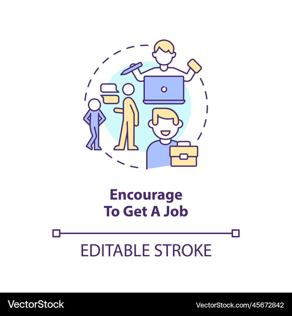 Encourage to get job concept icon Royalty Free Vector Image