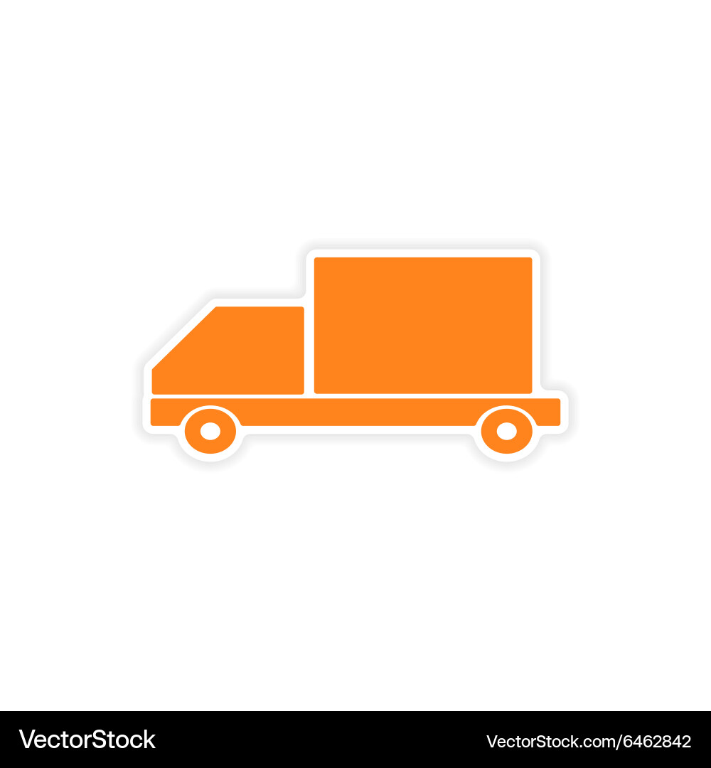 Icon sticker realistic design on paper car cargo Vector Image