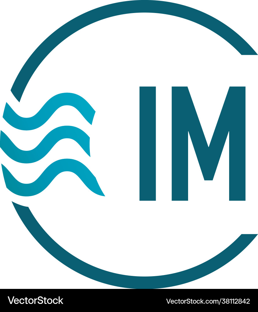 Initial letter im water creative logo design Vector Image