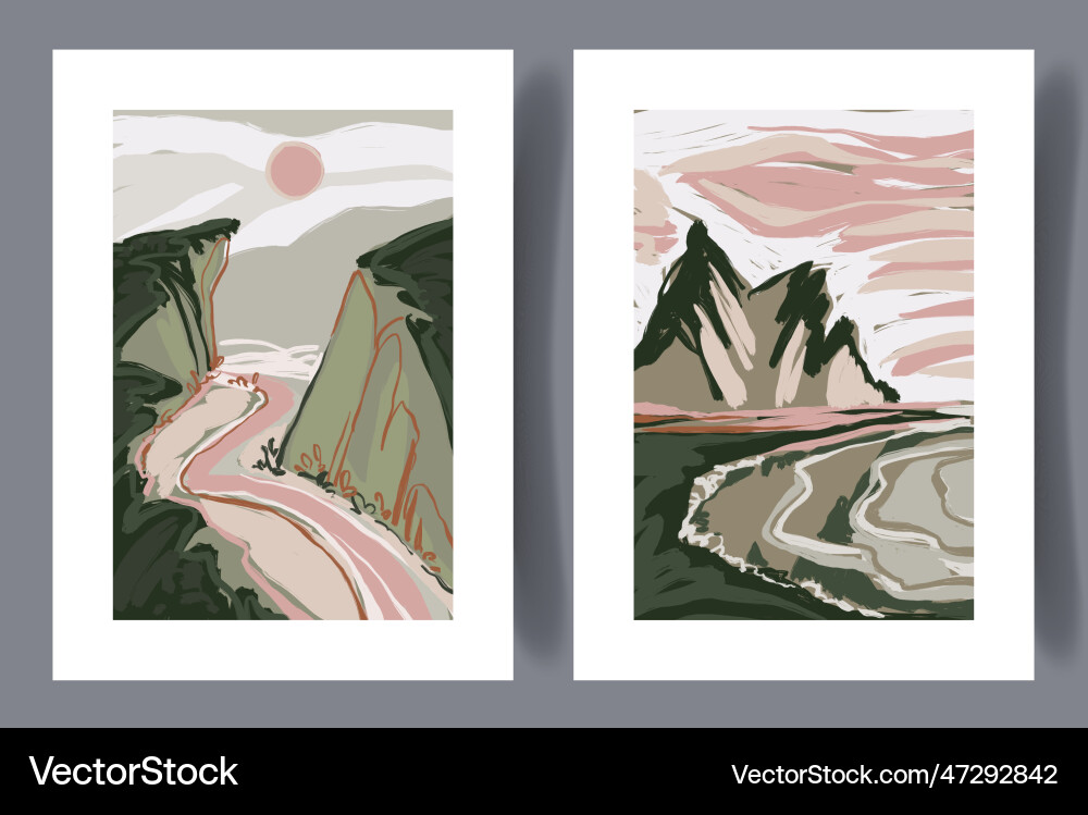 Landscape gorge river nature wall art print Vector Image