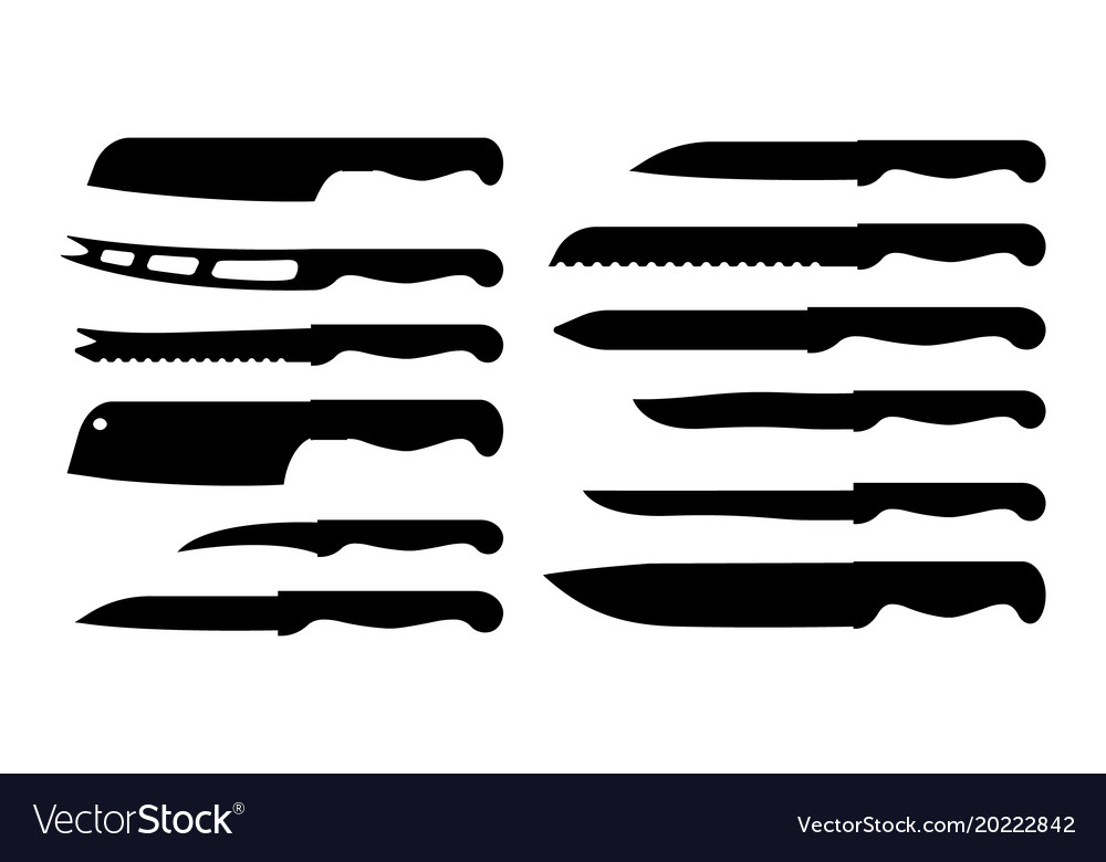 Set different knife samples Royalty Free Vector Image