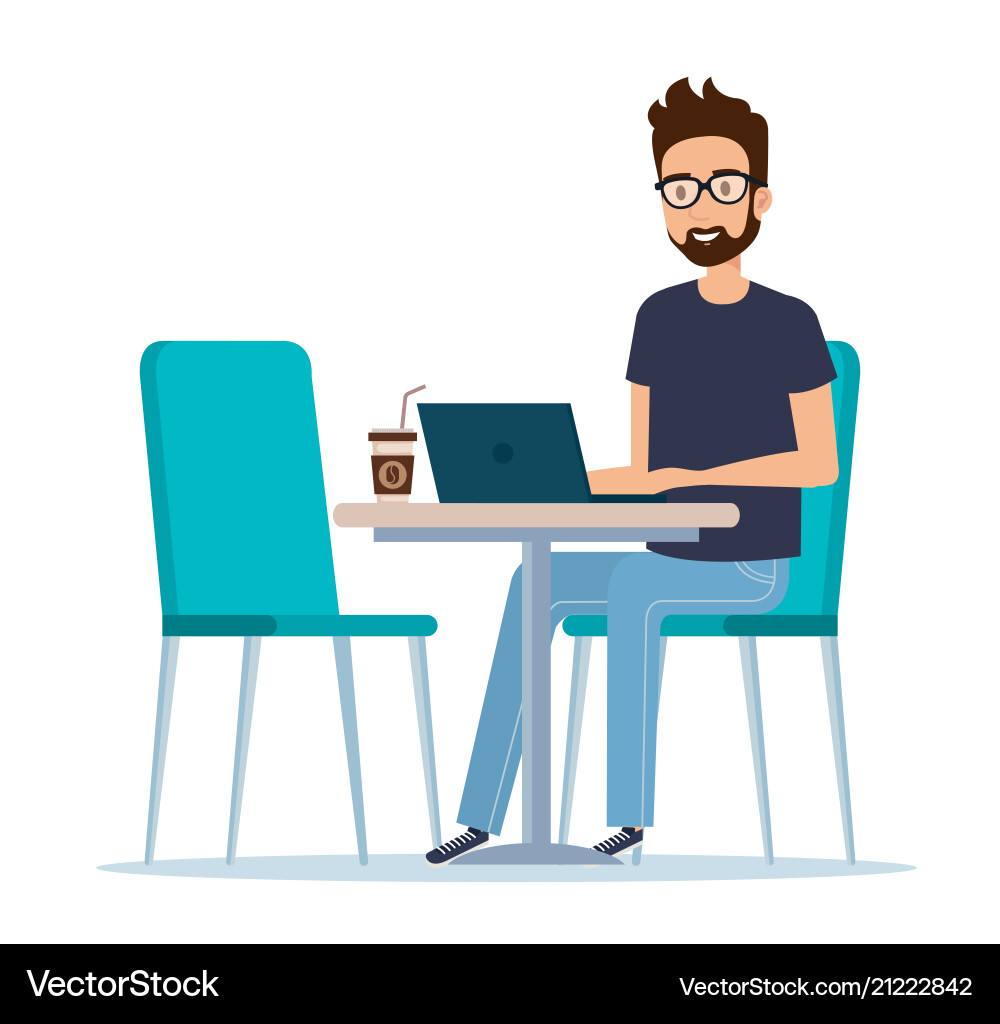 Young man in the workplace avatar character Vector Image