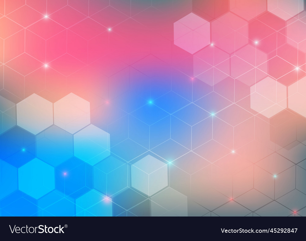 Abstract hexagon pattern with light effect Vector Image