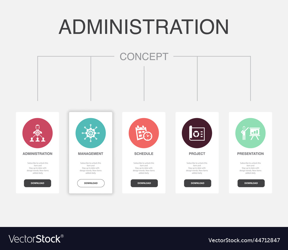 Administration management schedule project Vector Image