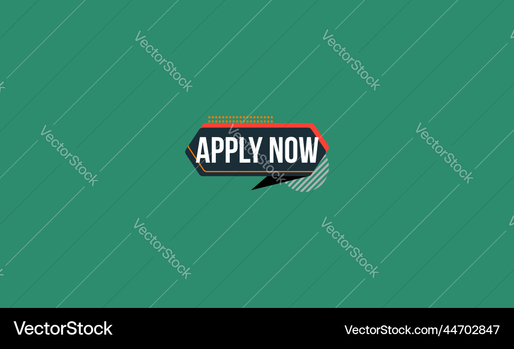 Apply now button flat design Royalty Free Vector Image