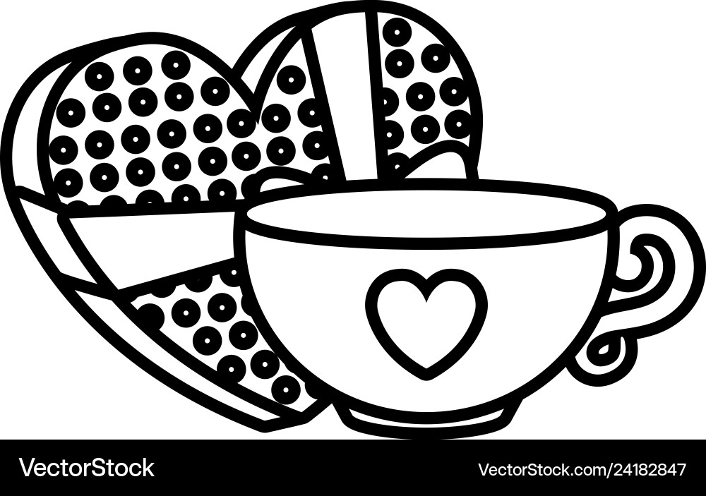 Coffee cup with heart Royalty Free Vector Image