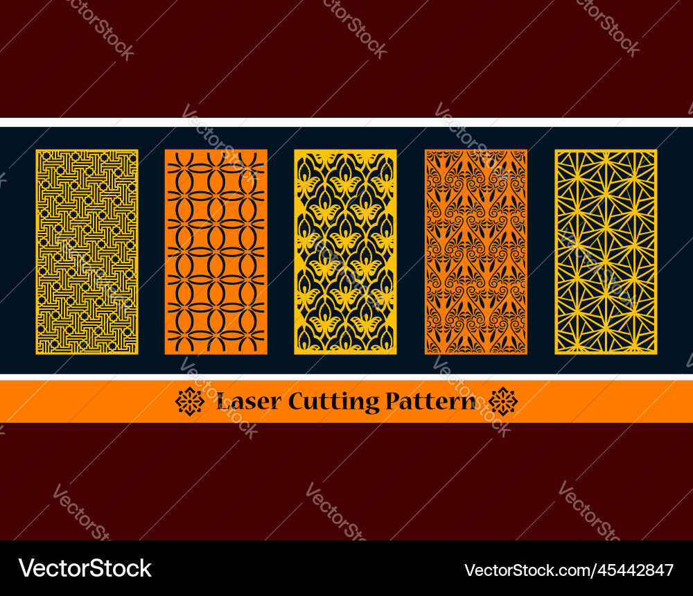 Collection of laser cut panels Royalty Free Vector Image
