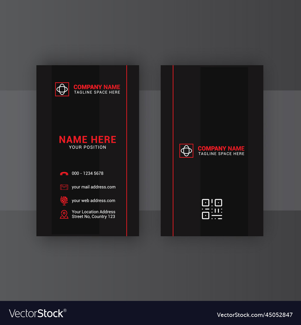 Creative Company Business Card Template Design Vector Image