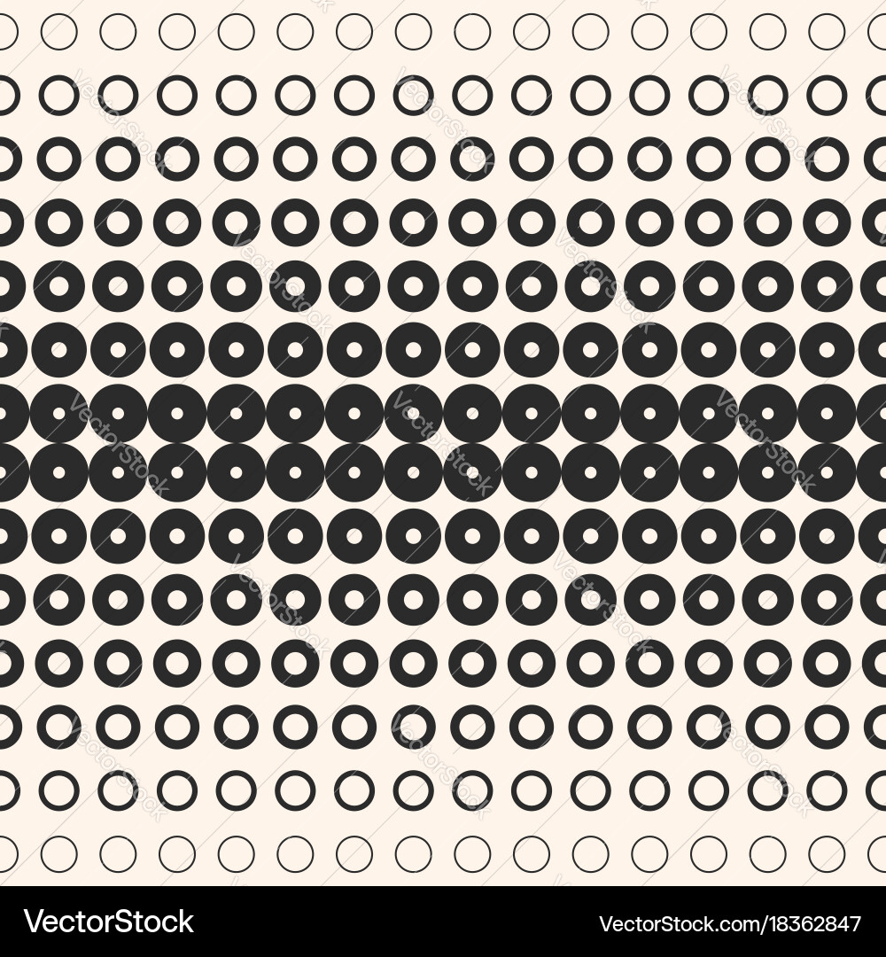 Halftone circles and rings monochrome background Vector Image
